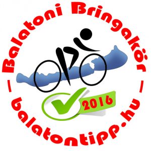 Logós póló a Balatoni Bringakör letekeréséről – balatontipp.hu